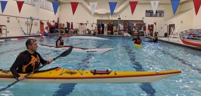 Kayak pool sessions are a great way to learn during the winter